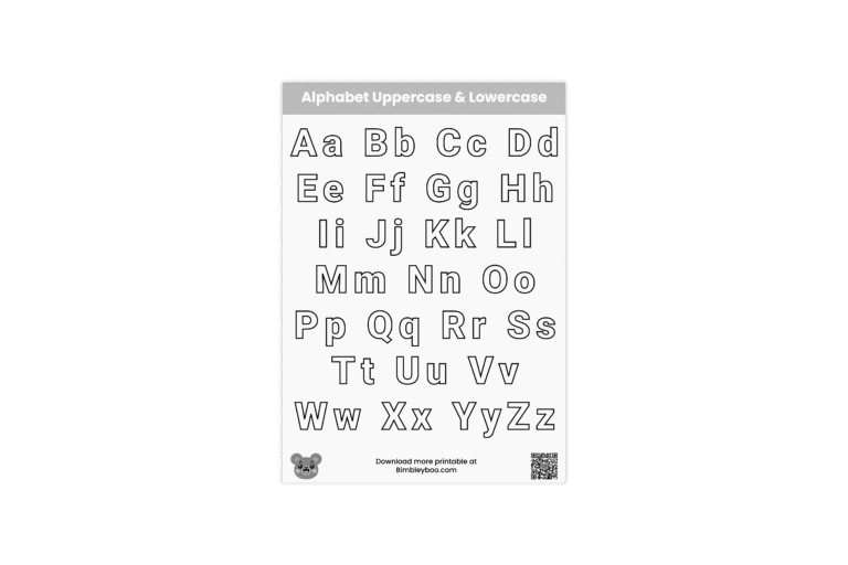 Bimbleyboo - Free Alphabet Uppercase & Lowercase Coloring Page for Kids ...